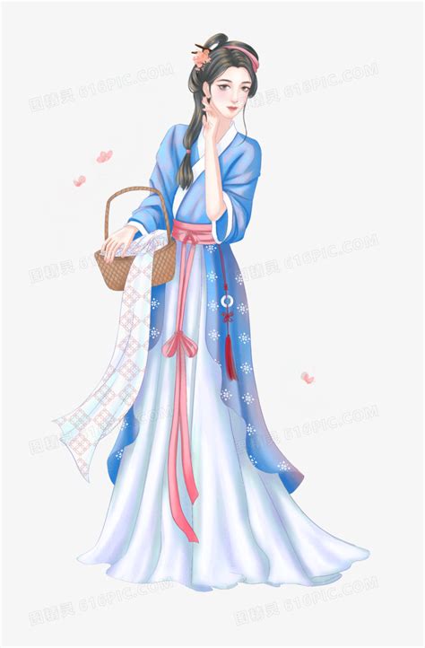 手绘四大美女西施浣纱人物素材图片免费下载 PNG素材 编号1pkird0l3 图精灵