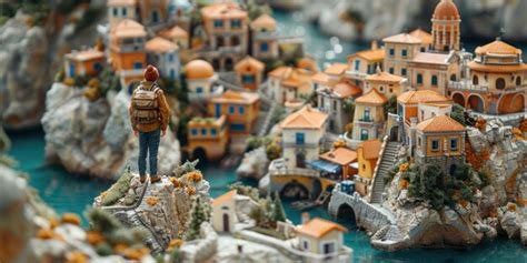 Miniature Model Traveler Premium Ai Generated Image