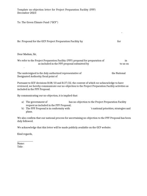 No Objection Letter Template For Ppf Pdf