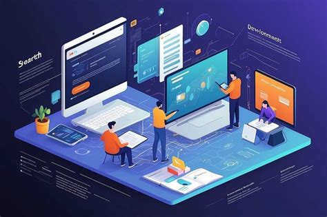 Premium Photo Webpage Building And Software Technology Development