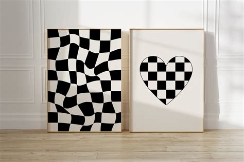 Black And White Gallery Wall Art Set Retro 70s Prints Digital Download