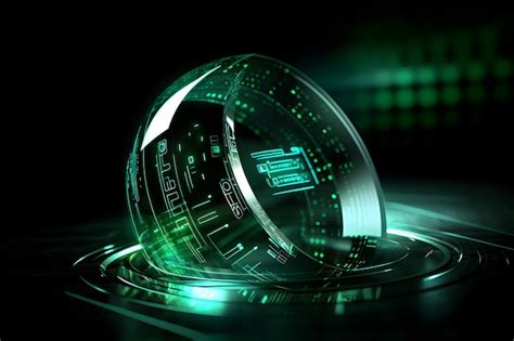 Futuristic Digital Holographic Interface Of Encrypted Security Software Premium Ai Generated Image