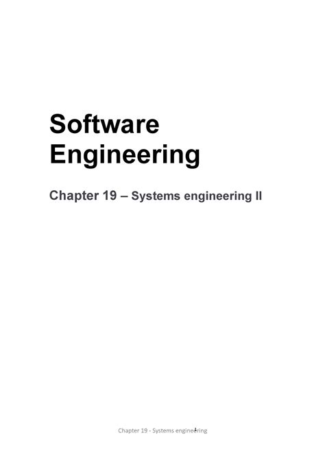 Software Engineering Ch19 Systems Engineering Lecture 2 Software Engineering Chapter 19