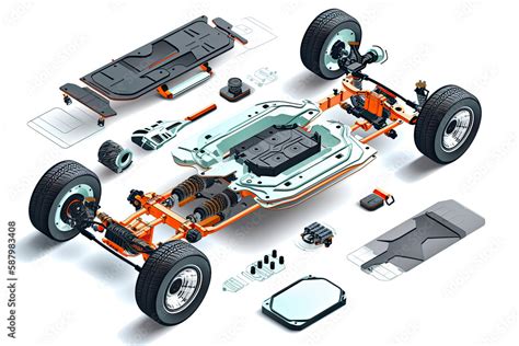 Modern Electric Car Chassis Design Battery Modular Platform Skateboard