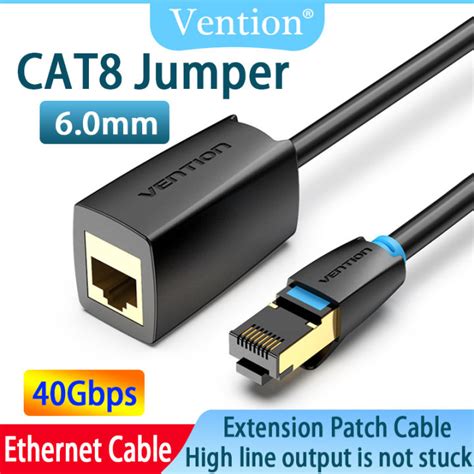 Vention Cat8 Ethernet Extension Cable Sftp 40gbps Rj45 Extender Patch Cord Adapter For Router