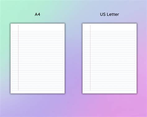 Printable Lined Paper College Ruled A4 Us Letter Pdf Microsoft