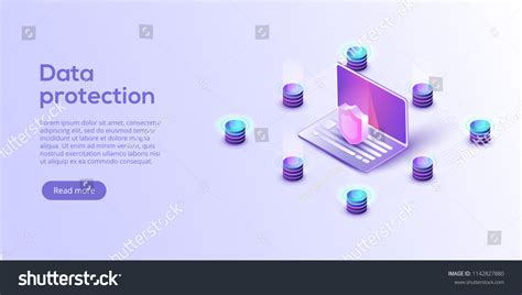 Network Data Security Isometric Vector Illustration Stock Vector Royalty Free 1142827880