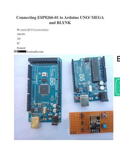 Connecting Esp8266 01 To Arduino Uno Mega And Blynk Amith Mp Circuitsarduino Pdf Arduino