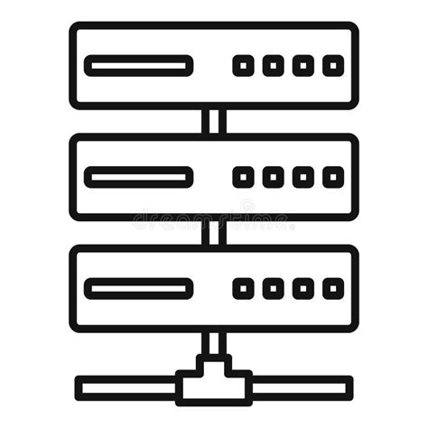 Ai Server Rack Icon Outline Style Stock Vector Illustration Of