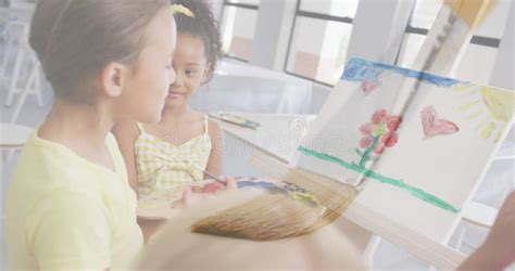 Animation Of Congratulations Text Over Happy Biracial Schoolgirl In Mortar Board With Diploma