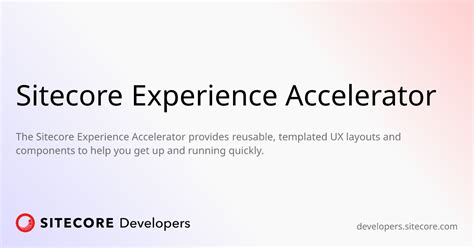 Sitecore Experience Accelerator