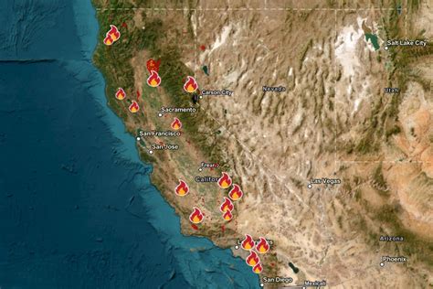 California Fire Map Live Live Event Catastrophic Wildfire Threat