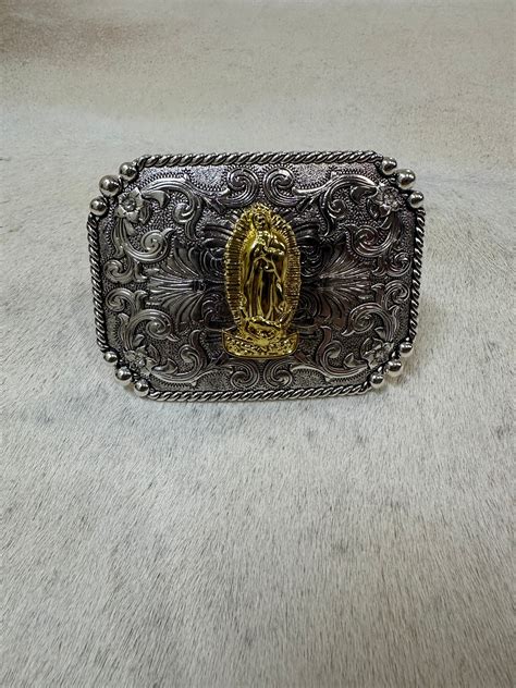 Classic Virgen Mary Belt Buckle Rhcwesternwear