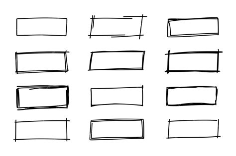 Premium Vector Hand Drawn Doodle Vector Rectangle Frames Grungy Scribble Rectangle Frames