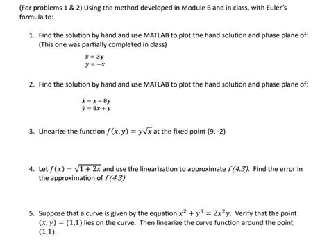 Solved For Problems 1 And 2 Using The Method Developed In