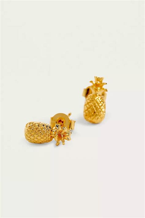 Estella Bartlett Gold Pineapple Earrings Urban Outfitters Uk