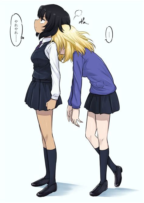 Safebooru 2girls Andou Girls Und Panzer Bangs Bc Freedom Military