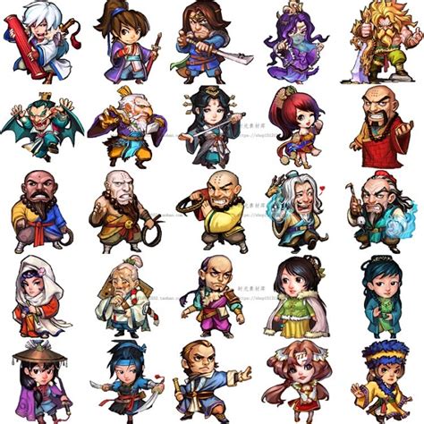 A669中国风古装金庸武侠游戏q版卡通人物角色免扣图片设计素材 淘宝网 花瓣网