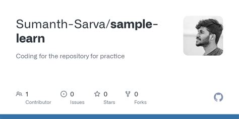 Github Sumanth Sarvasample Learn Coding For The Repository For Practice