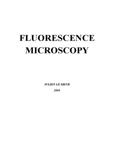 Fluorescence Micros Pdf Fluorescence Spectroscopy Fluorescence Microscope