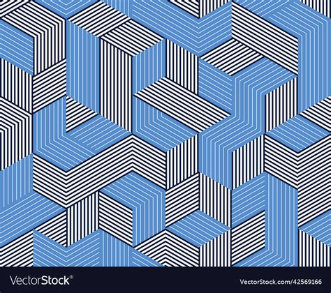 Seamless Isometric Lines Geometric Pattern 3d Vector Image