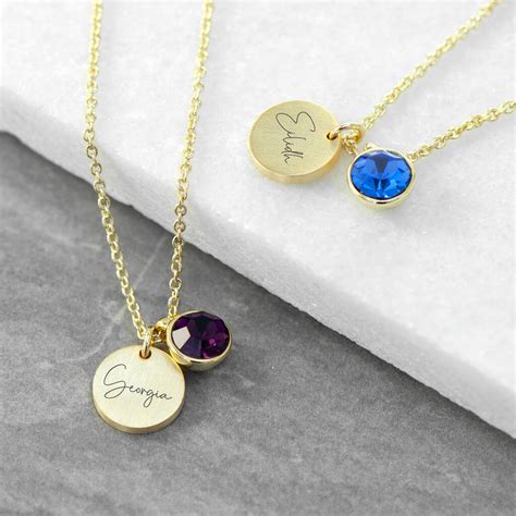 Personalised Gold Plated Birthstone Crystal Necklace By Jungley