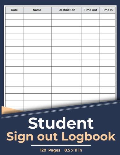 Student Sign Out Logbook Classroom Record Sheet To Keep Track Of