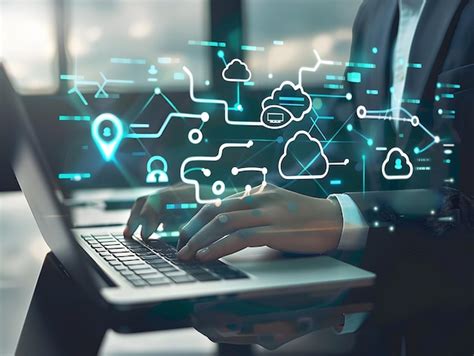 Cloud Computing And Data Management Premium Ai Generated Image