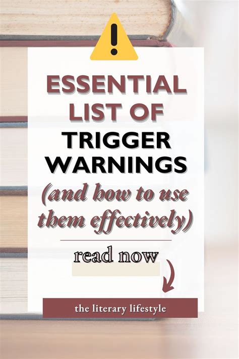 Comprehensive Trigger Warnings List For Books