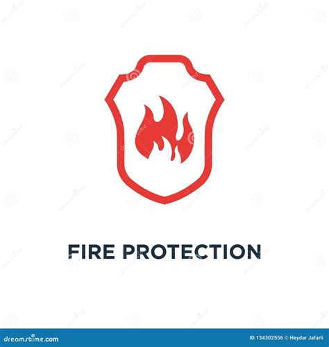Fire Protection Icon Fire Protection Concept Symbol Design Vec Stock