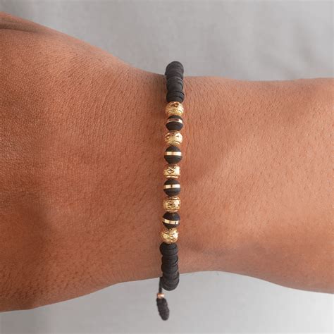 Manillas Artesanales Balines En Oro Laminado 18k Vibrantto Joyería