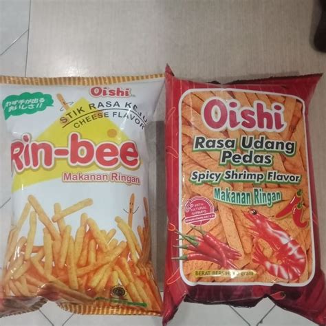 Oishi Snack Rin Bee Cheese Flavor And Spicy Shrimp Flavor Shopee Malaysia