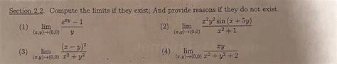 Solved Section 22 Compute The Limits If They Exist And