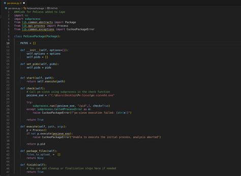 having troubles with python adding pe sieve as package · issue 1823