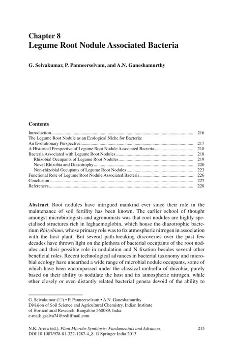 Pdf Legume Root Nodule Associated Bacteria
