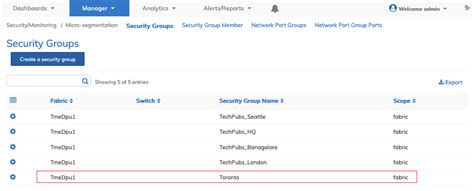 Micro Segmentation Security Groups