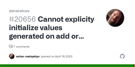 Cannot Explicity Initialize Values Generated On Add Or Update While