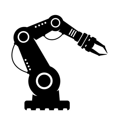 Industrial Automated Robotic Arm For Production Automation Black