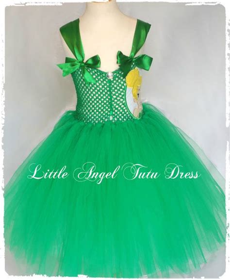 Tinkerbell Fairy Green Tutu Dress Handmade Fancy Dress Costume