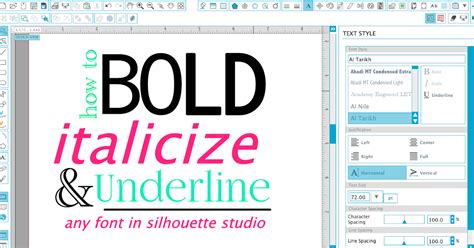 Silhouette Studio Hack How To Make Text Bold Italicized And Underlined Silhouette Babe
