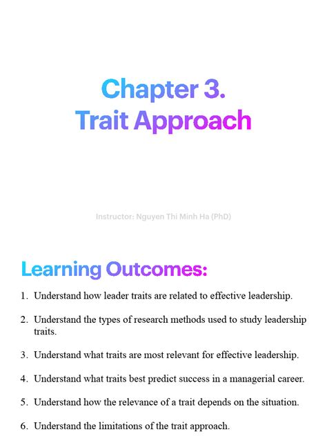 Chapter 5 Trait Approach Pdf Leadership Extraversion And Introversion