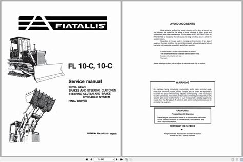 Fiat Allis Crawler Loader Fl10 C 10 C Service Manual 60406225