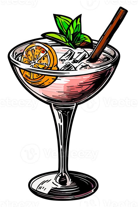 Cocktail Glass Isolated Clip Art Illustration Style 24195349 Png