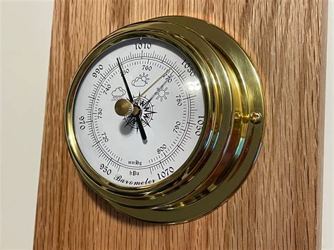 Weather Station Tide Clock Barometer Hygrometer Thermometer Solid Oak