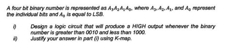 solved a four bit binary number is represented as a 3 a 2