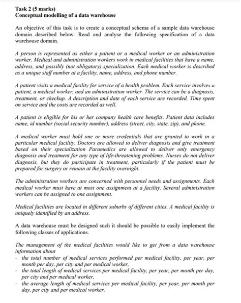 solved task 2 5 marks conceptual modelling of a data