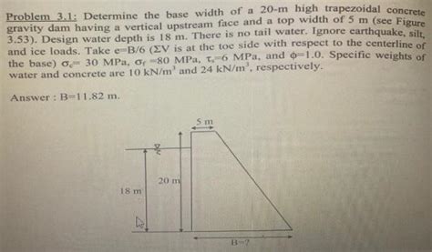 Solved Problem Determine The Base Width Of A M High Chegg Com