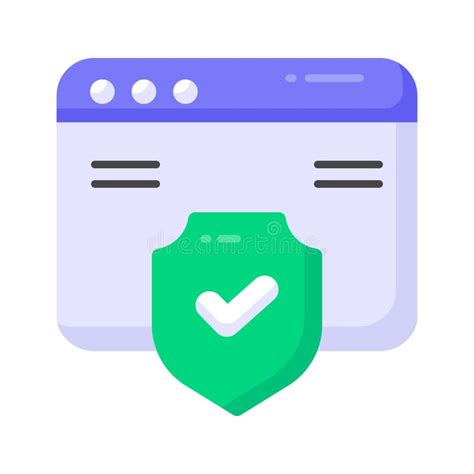 Web Browser Protection Secure Website Vector Design Secure Shield With Webpage Stock Vector