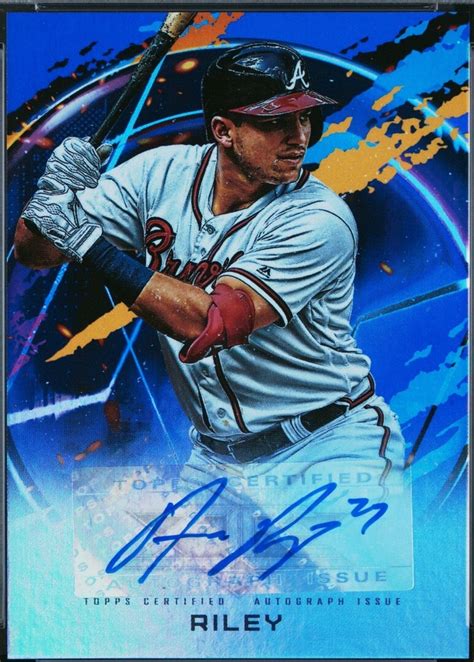 2020 Topps Fire Fire Autographs Austin Riley Fa Ari Purple 50 Au For Sale Online Ebay