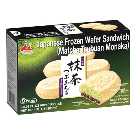 Imuraya Frozen Japanese Wafer Matcha Ice Cream Sandwiches Shop Cones